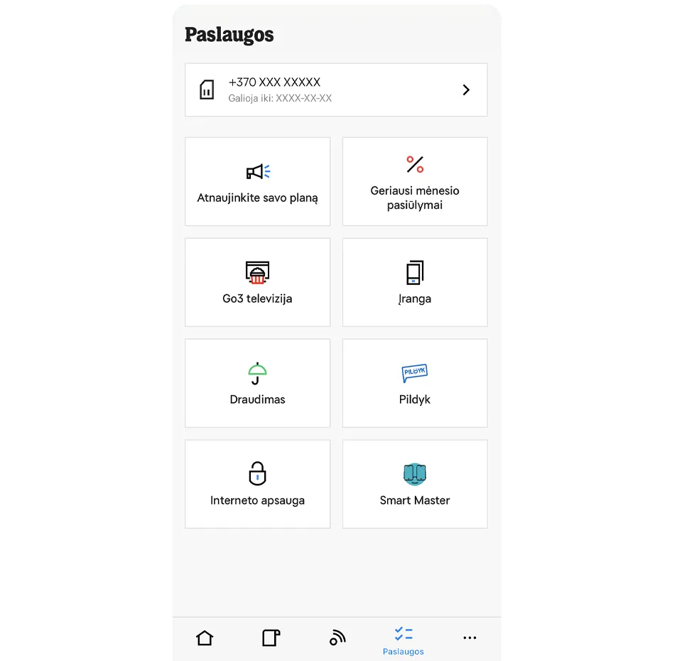 MANO TELE2 Programėlė - TELE2
